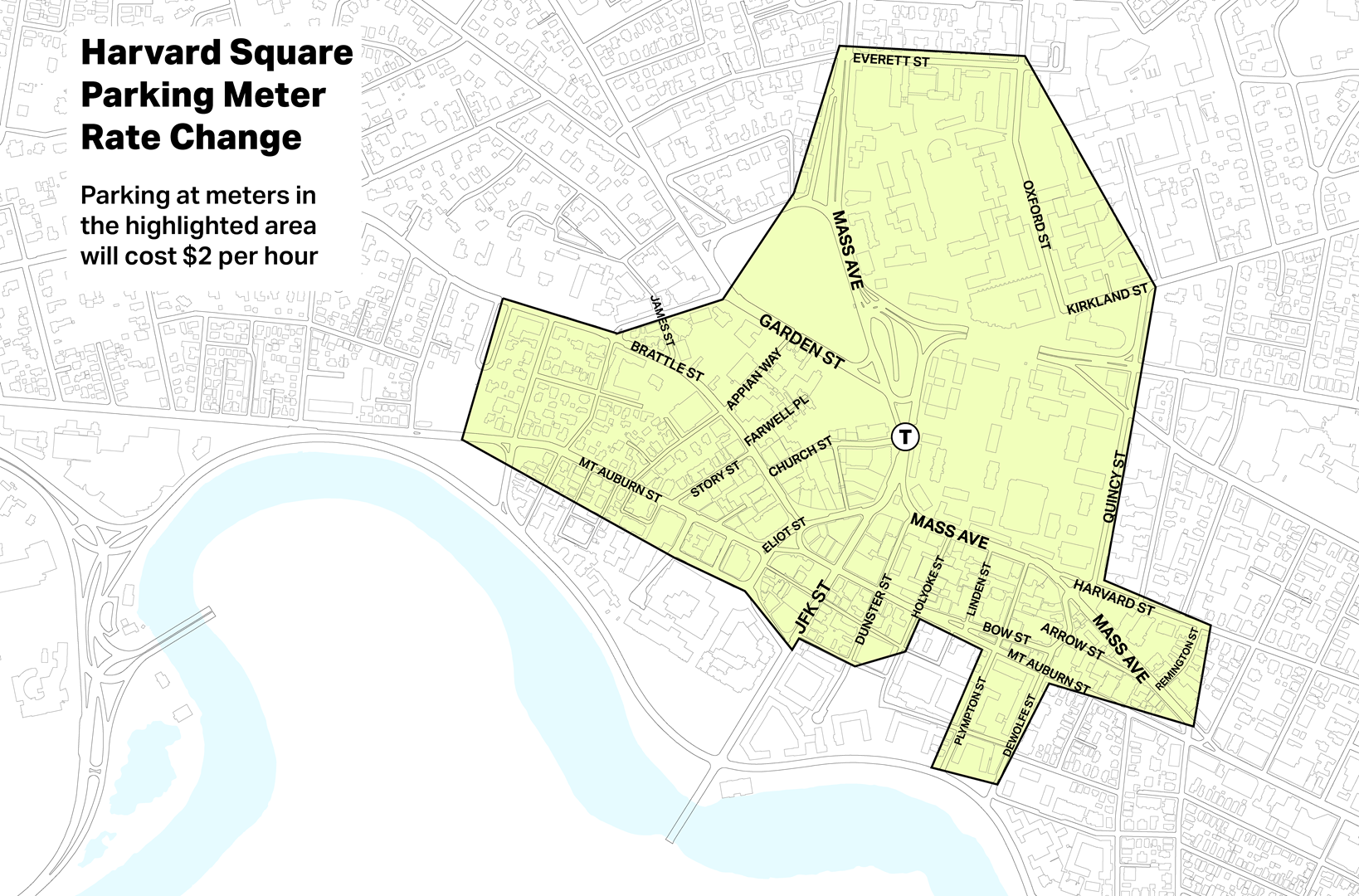 Parking Meter Fees Will Change to $2 per Hour in Harvard Square