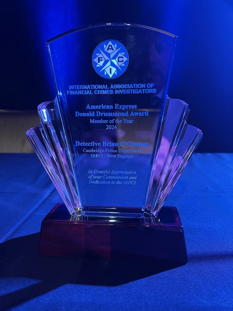 Cambridge Police Detective Honored with Prestigious Award